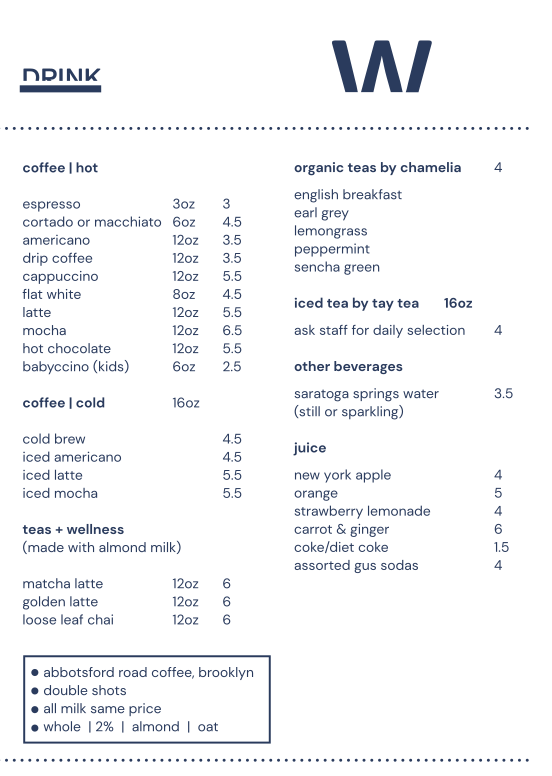 Menu — WATERSHED