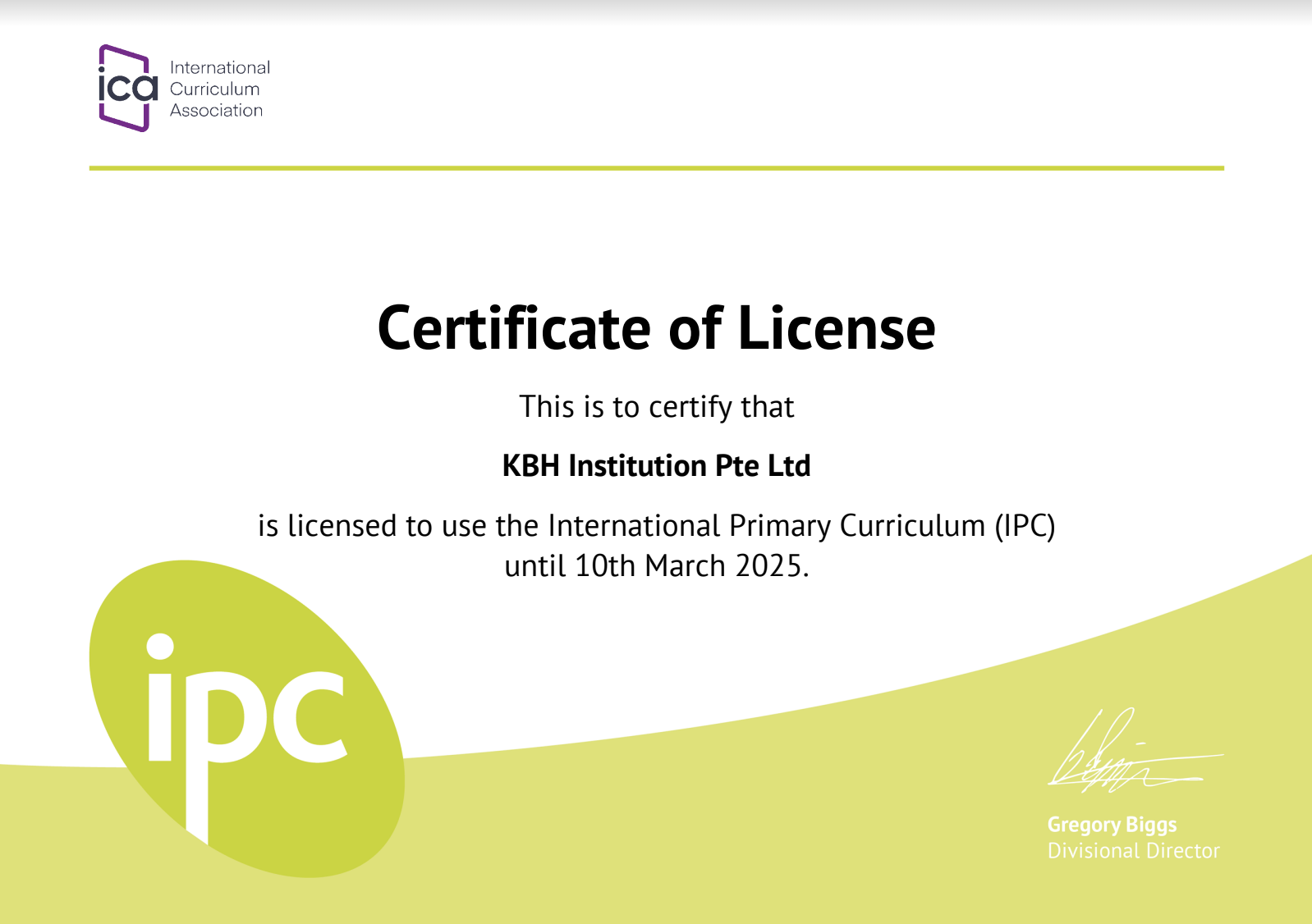 School Certifications — Knightsbridge House International School