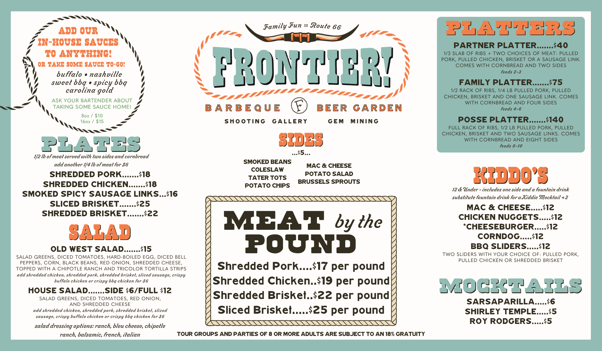 Menu — Frontier Family Fun