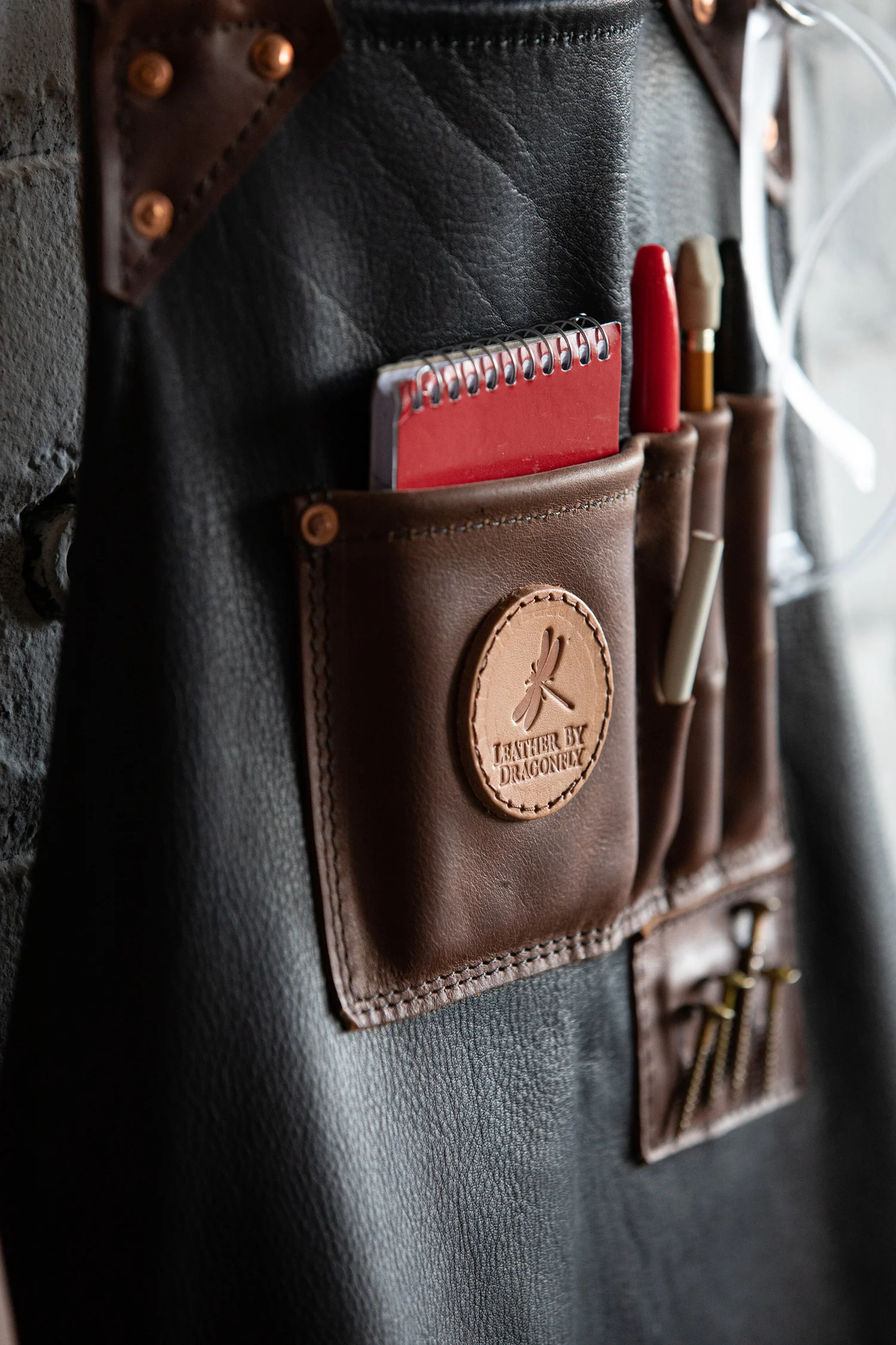 Our Bespoke Process | Leather By Dragonfly | Custom Leather Shop Aprons ...
