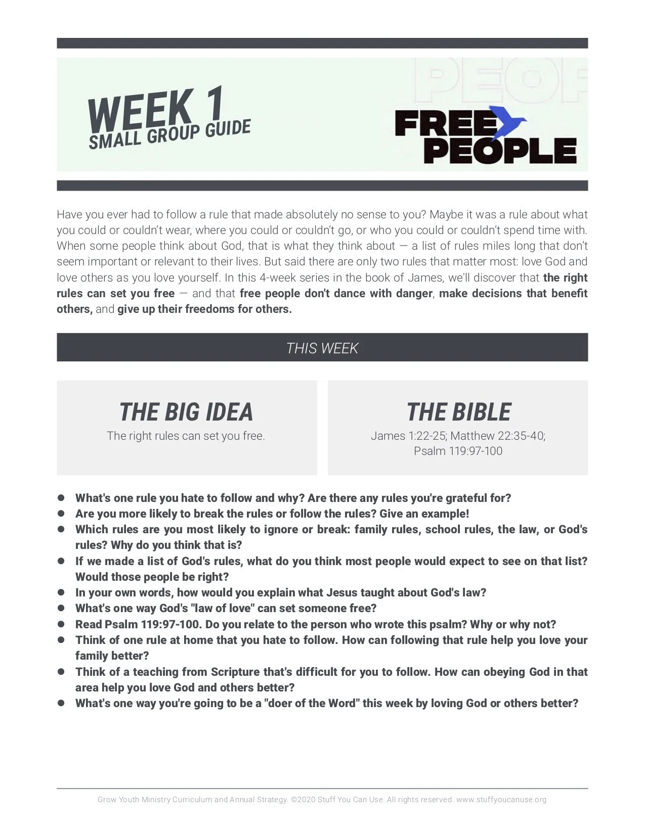 Free People Week 1 — Kaw Prairie Community Church | There's a Seat for You