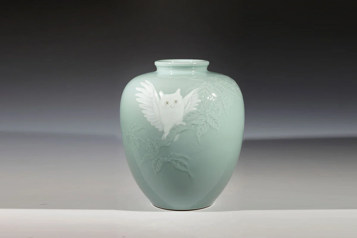 Suwa Sozan I, Porcelain Vase with Owl in Chestnut Tree — KAGEDO ...