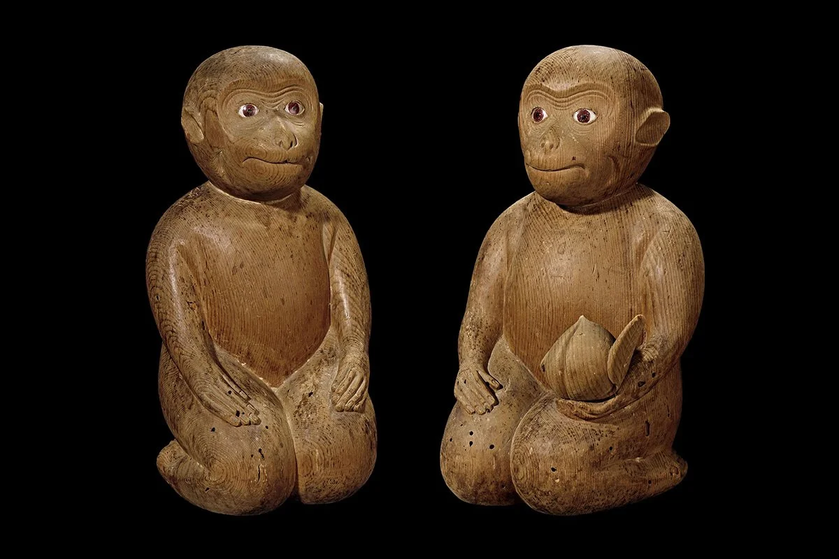 Muromachi Period, Pair of Shinto Monkeys — KAGEDO JAPANESE ART