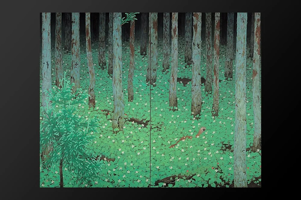 Katayama Bokuyo, 1928 Teiten Exhibition Byobu of Weasel & Wild ...