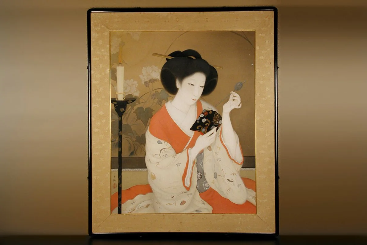 Kitani Chigusa, Painting of a Beauty Contemplating Her Reflection ...