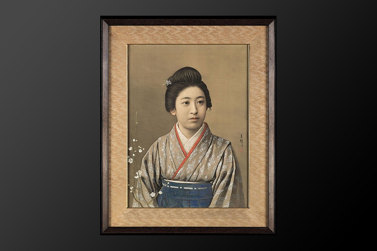 Goseda Horyu II, Portrait of Tsuda Umeko with Plum — KAGEDO JAPANESE ART