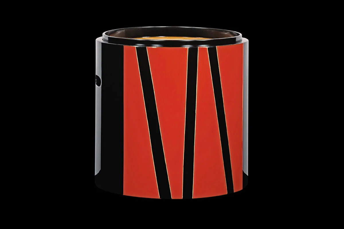 Shiota Masa, Pair of Lacquer Braziers with Modernist Rising Sun Motif ...