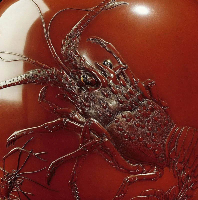 Hidetsugu, Red Bronze Lobster Vase — KAGEDO JAPANESE ART
