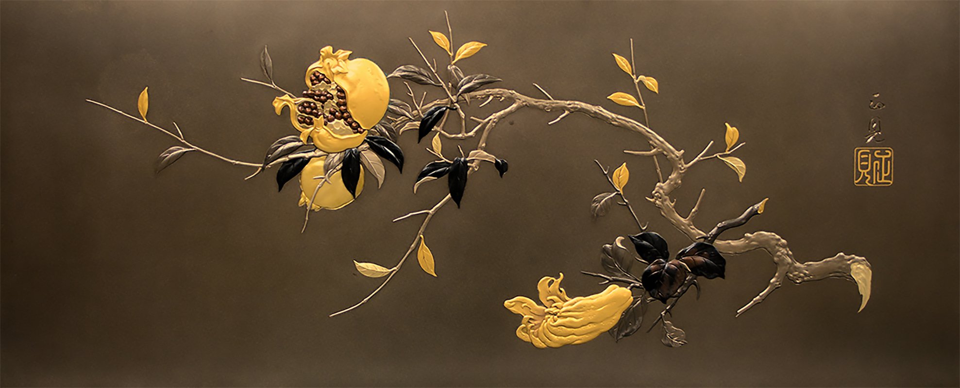 Ito Masami, 1922 Gold Prize Exhibition Pair of Inlaid Plaques with ...