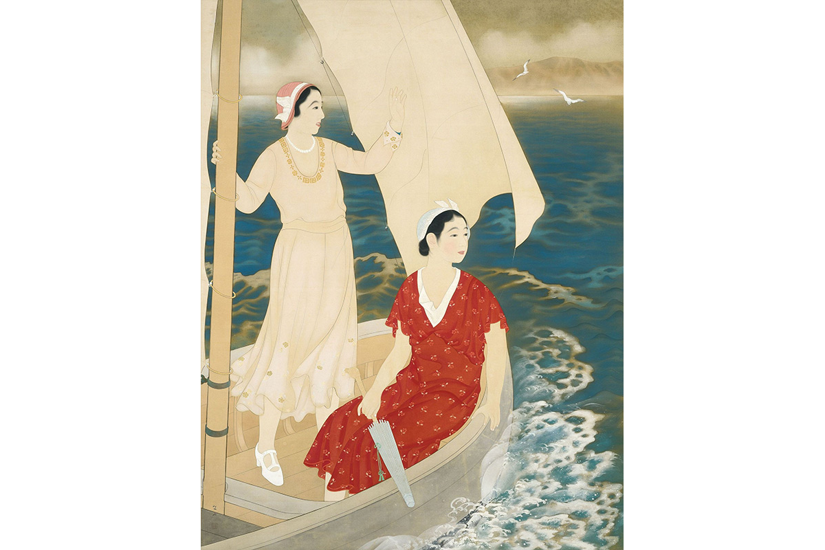 Miki Suizan, Painting of Moga Beauties in a Sailboat — KAGEDO JAPANESE ART