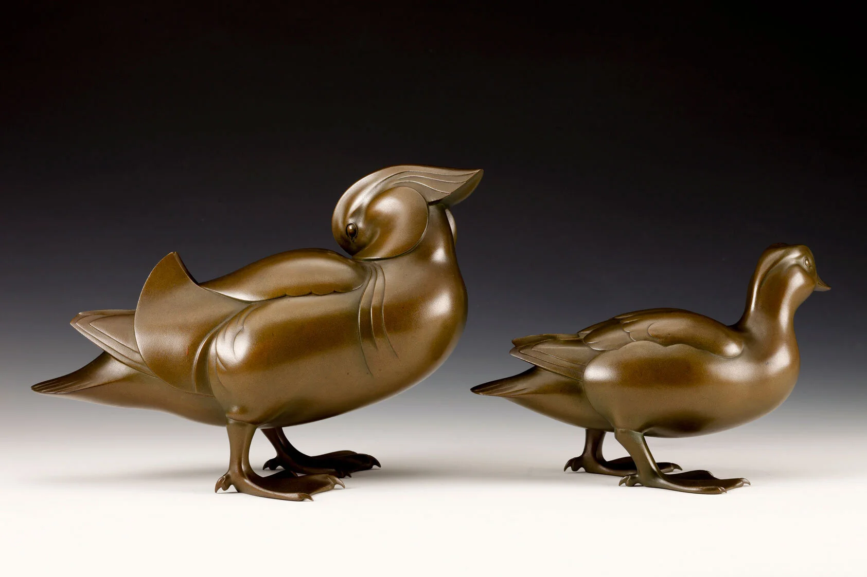 Tsuda Shinobu, Mandarin Duck Okimono — KAGEDO JAPANESE ART