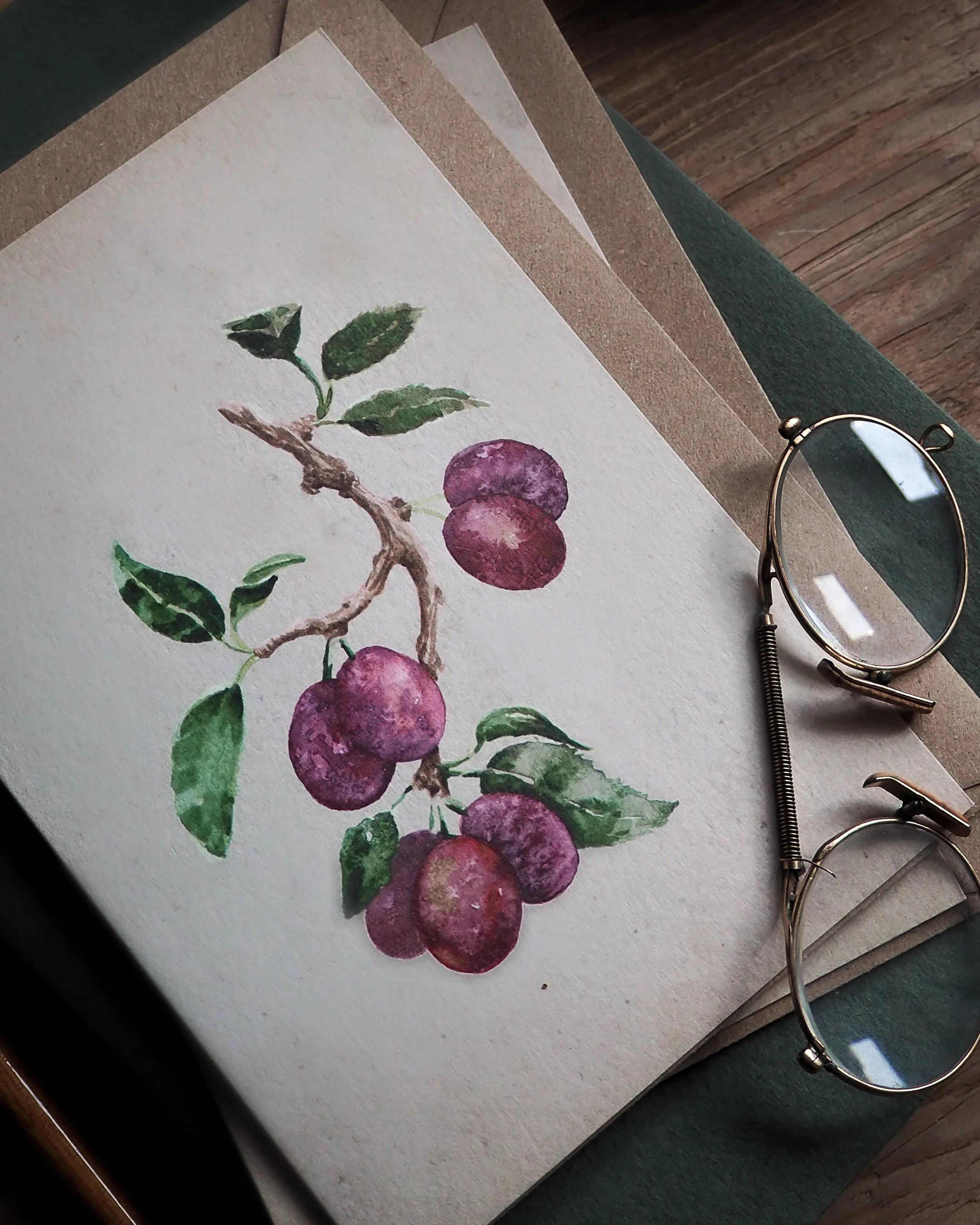 Vintage paper card feeding the birds — Brooke Marie
