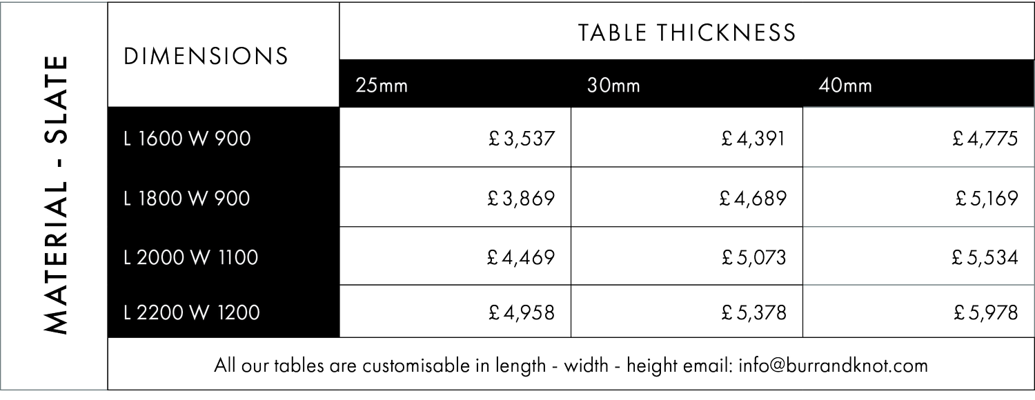 Farmhouse style slate and oak kitchen and dining table — Burr & Knot