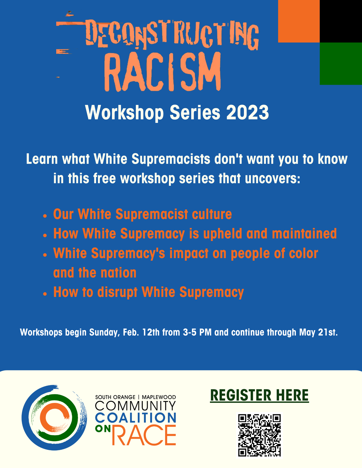 CCR Presents Deconstructing Racism Workshop Series — South Orange Downtown