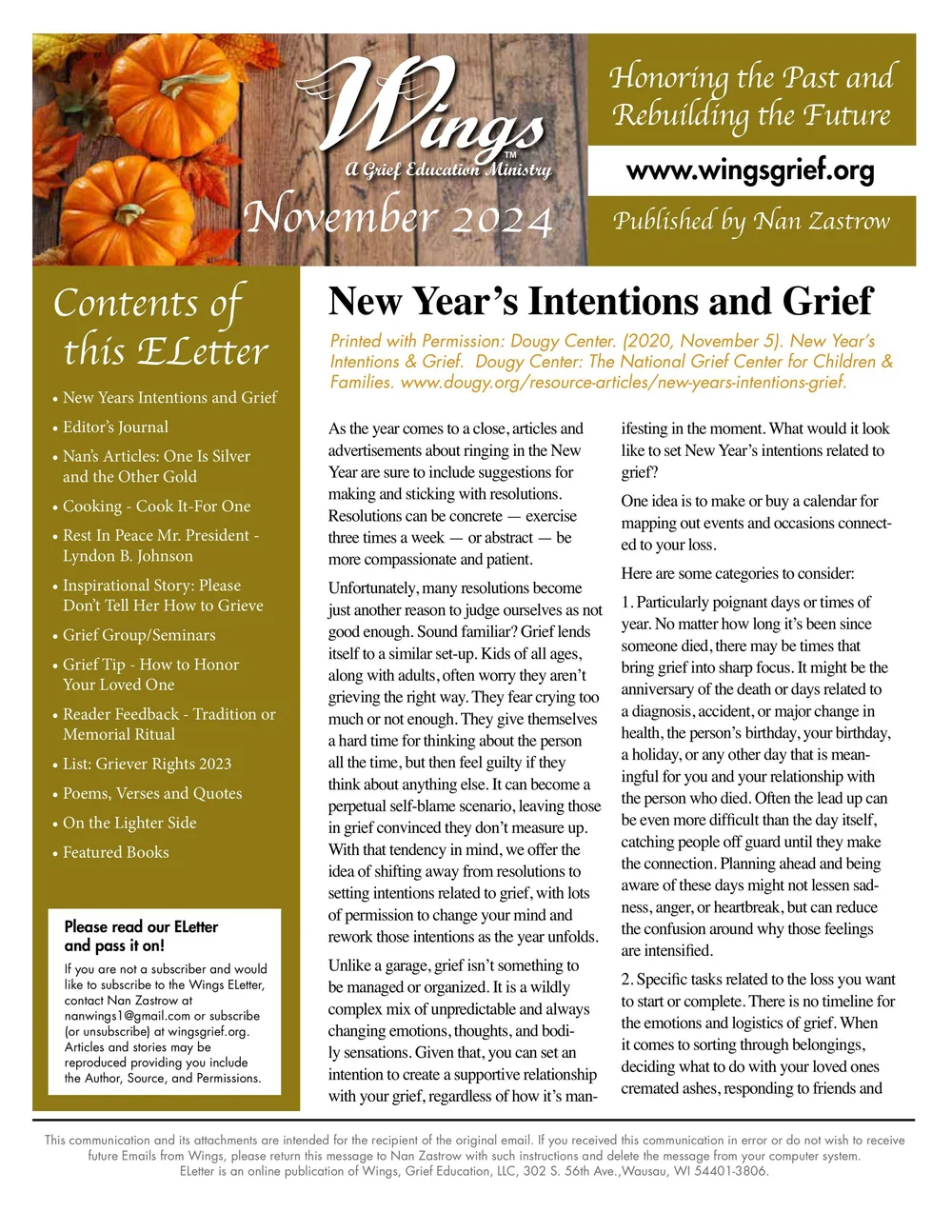 Wings - A Grief Education Ministry