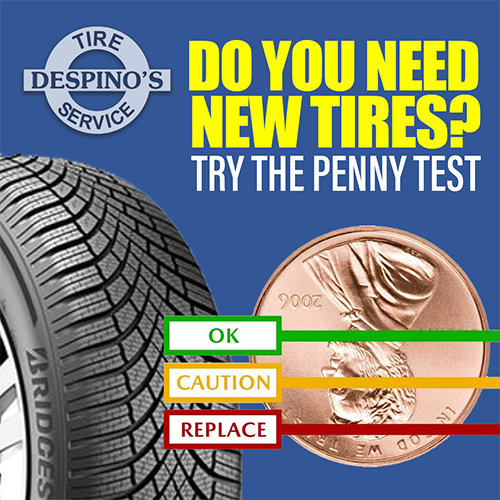 Tread Wear Guide: How to Check Tire Tread Depth — Despino's Tire ...