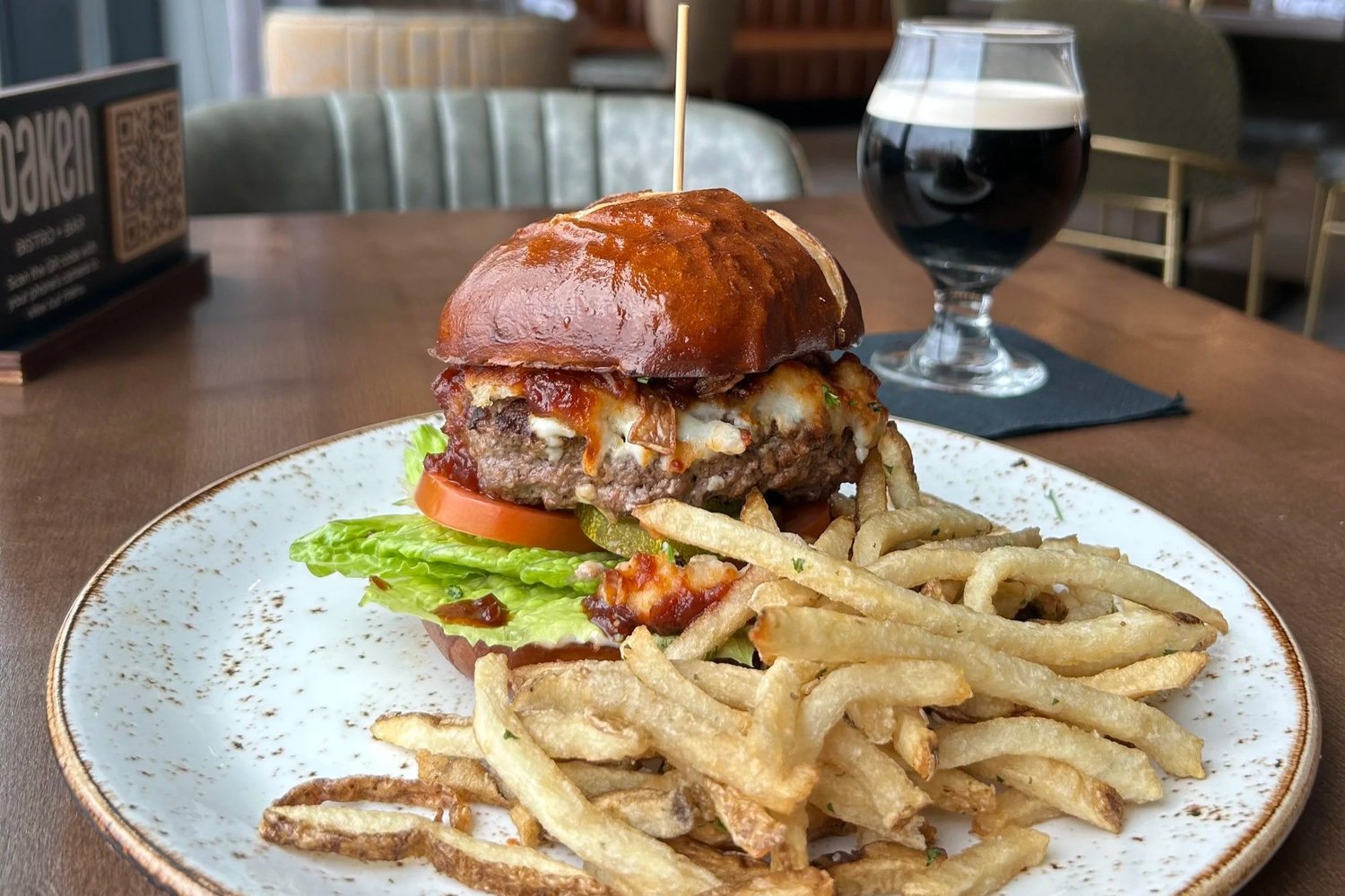 March Burger of the Month: The Blue Guinness Smoke Burger — Oaken ...