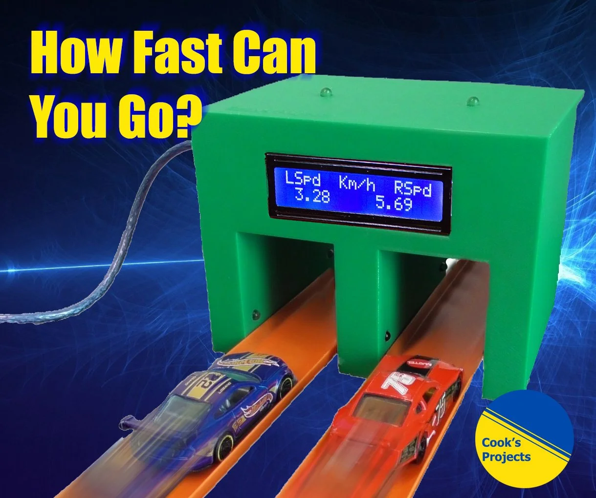 Cook's Projects -Race Gate a speedometer and timer for diecast cars