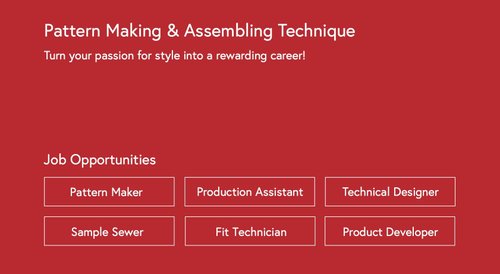 Pattern Making and Assembling Technique Certificate — The Cut Fashion ...
