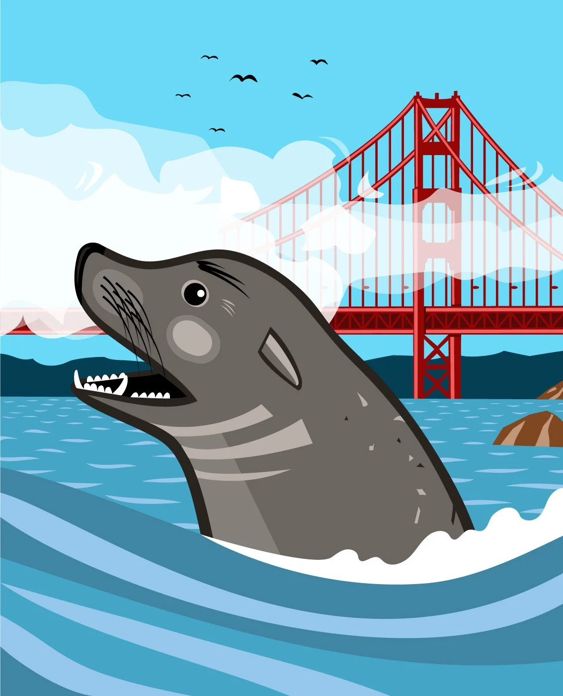 "Golden Gate Sea Lion" | Oree Originol | Visual Artist