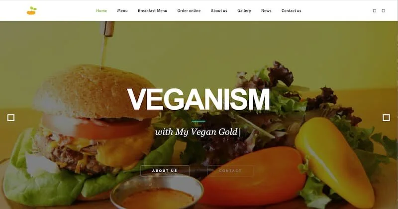 26 amazing vegan restaurant website design examples!