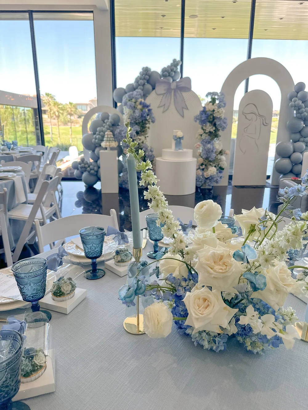 Elegant All-Blue Baby Shower: Baby Boy in Bloom Celebration Ideas ...