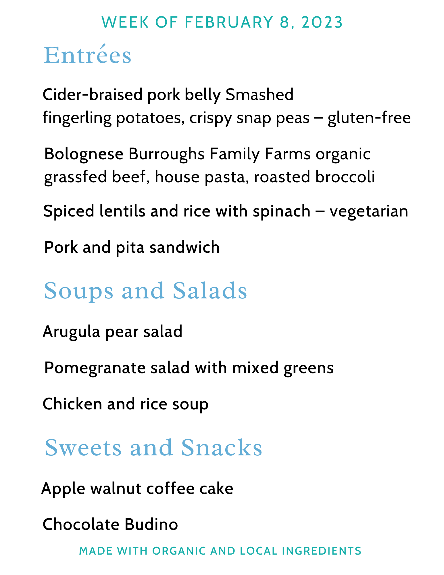 Menu for February 8 — The Table Catering