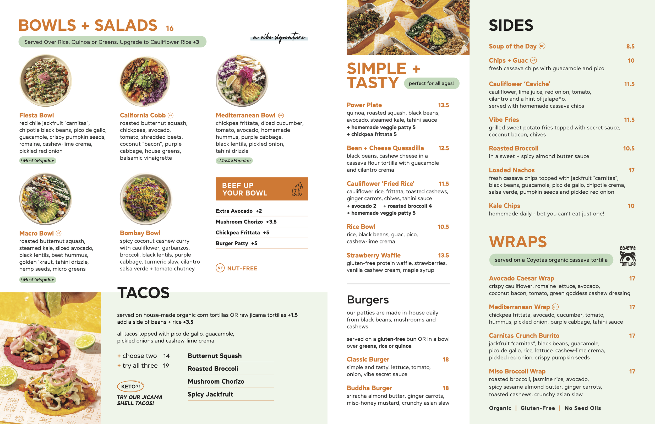 Menu — Vibe Organic Kitchen & Juice