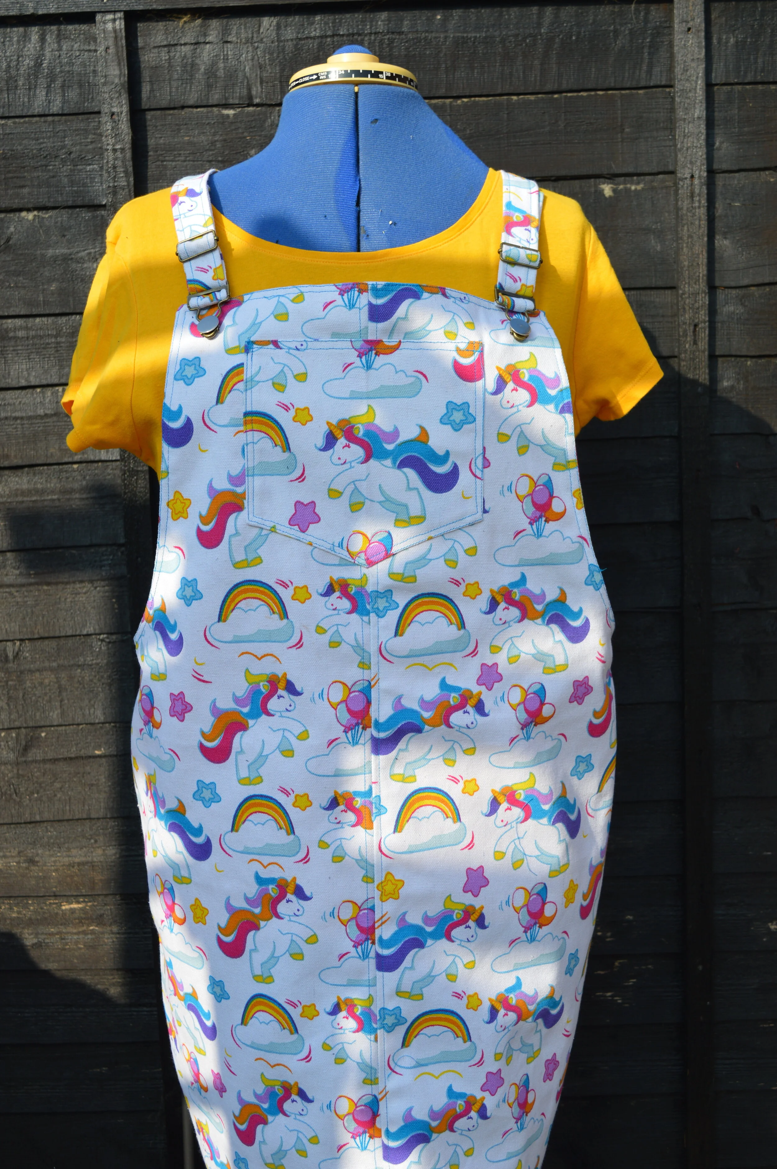 Sunflower adult dungarees — candy's handmade gifts