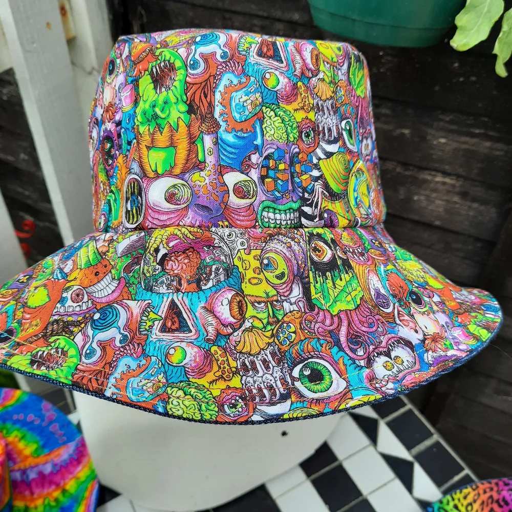 festival summer reversible bucket hat inclusive fun hats sneakers ...
