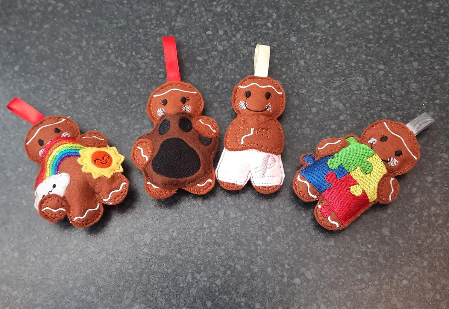 gingerbread christmas hanging tree decorations super hero monster ...