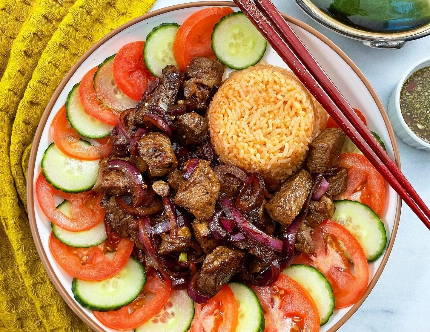 Vietnamese Shaking Beef Recipe - Steak Salad- “Thit Bo Luc Lac” Recipe ...