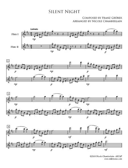 Traditional Hymns for flute duo composed by Nicole Chamberlain ...