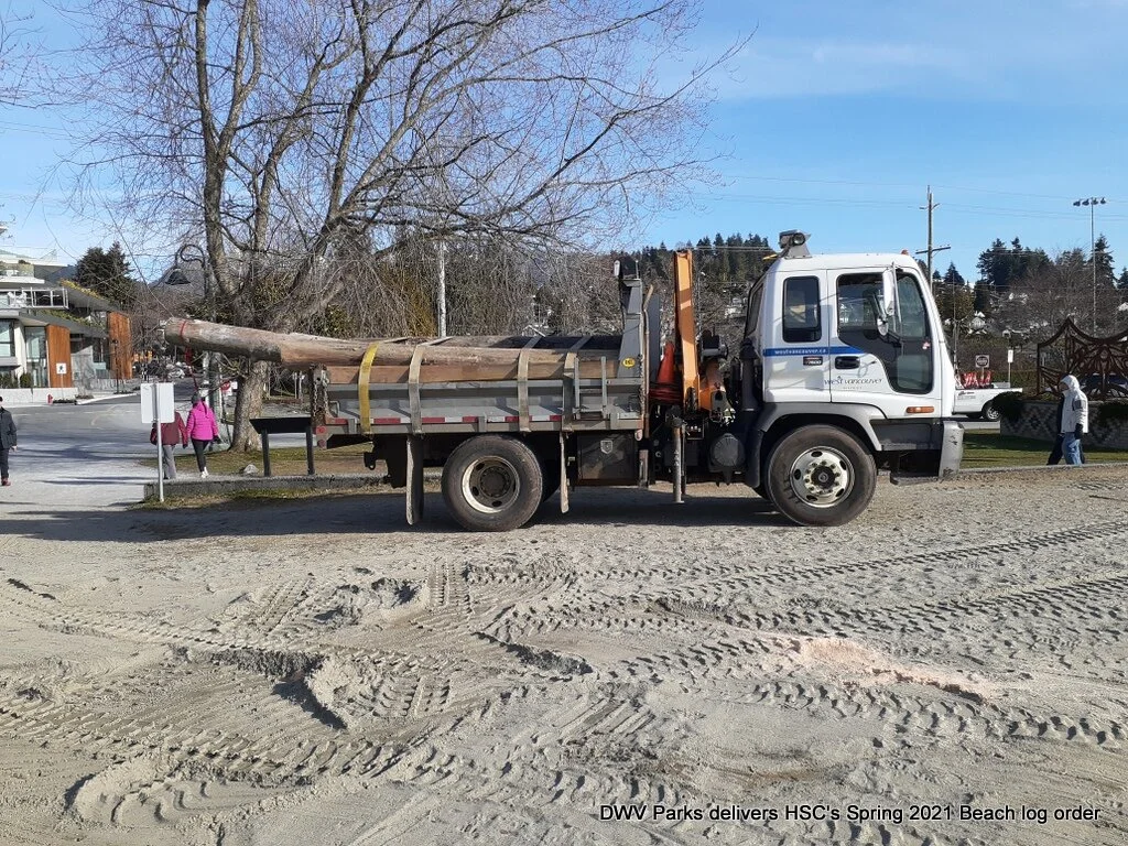DWV Parks delivers Club’s Beach log order — Hollyburn Sailing Club