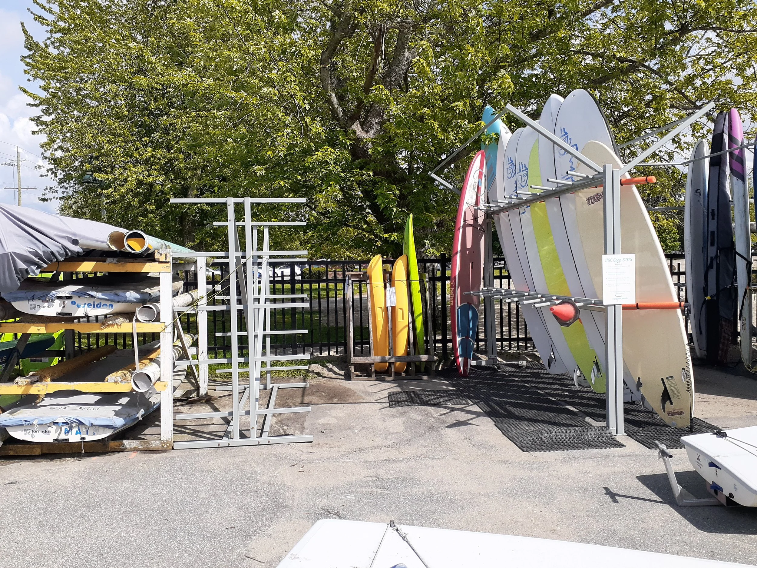 New SUP and Kayak racks arrive. — Hollyburn Sailing Club