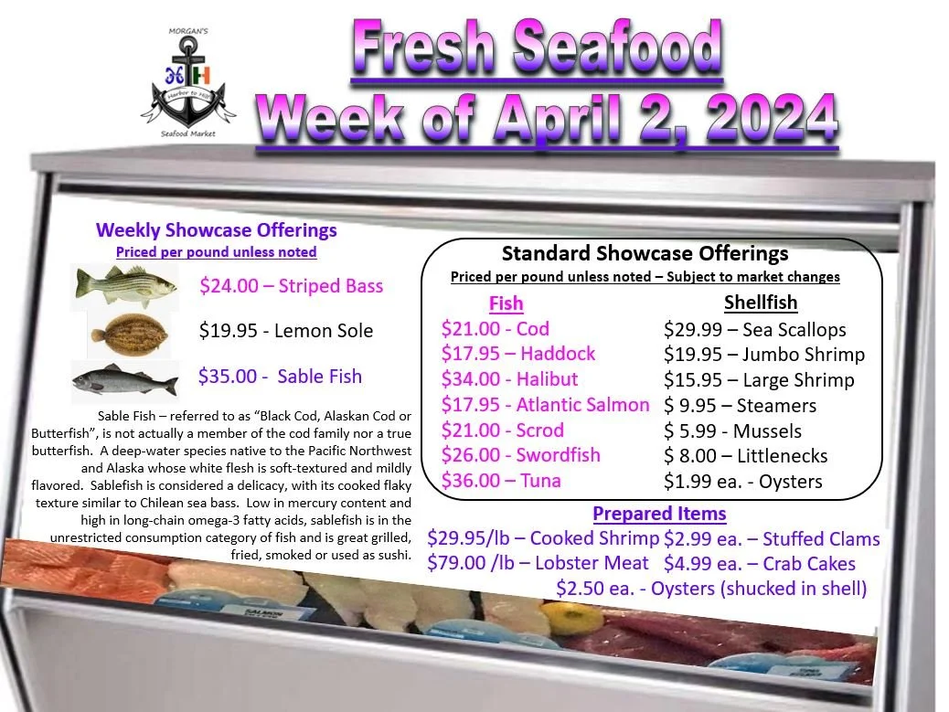 Weekly Fresh Seafood Case Offering — Harbor To Hill