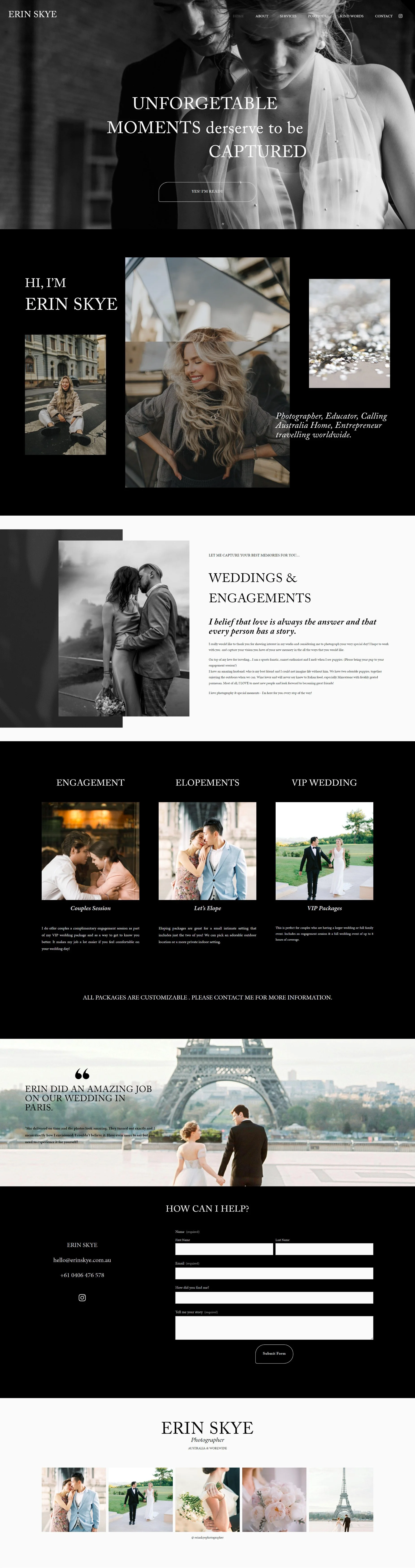 One-page scrolling website for small creative and service based ...