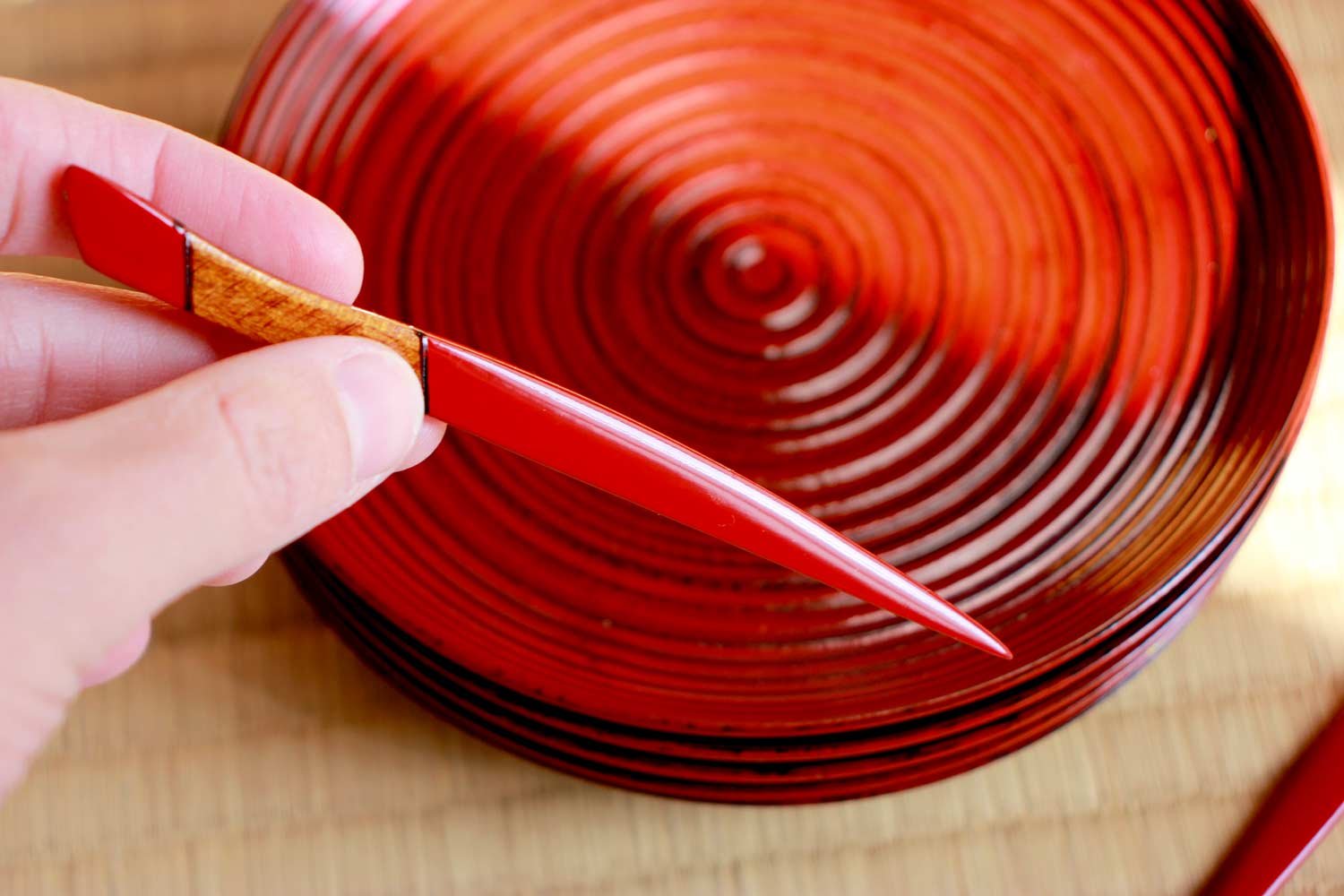 Sweet plates & picks set - Lacquerware — Mikan