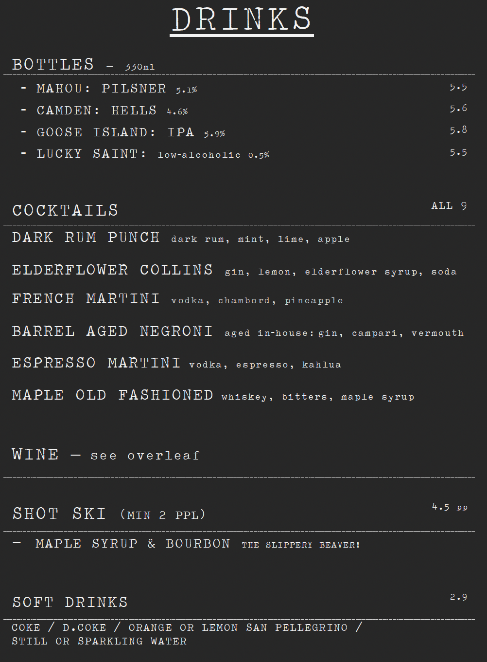 Exmouth Menu | Reserve Now for Holiday Cheer — Black Bear Burger