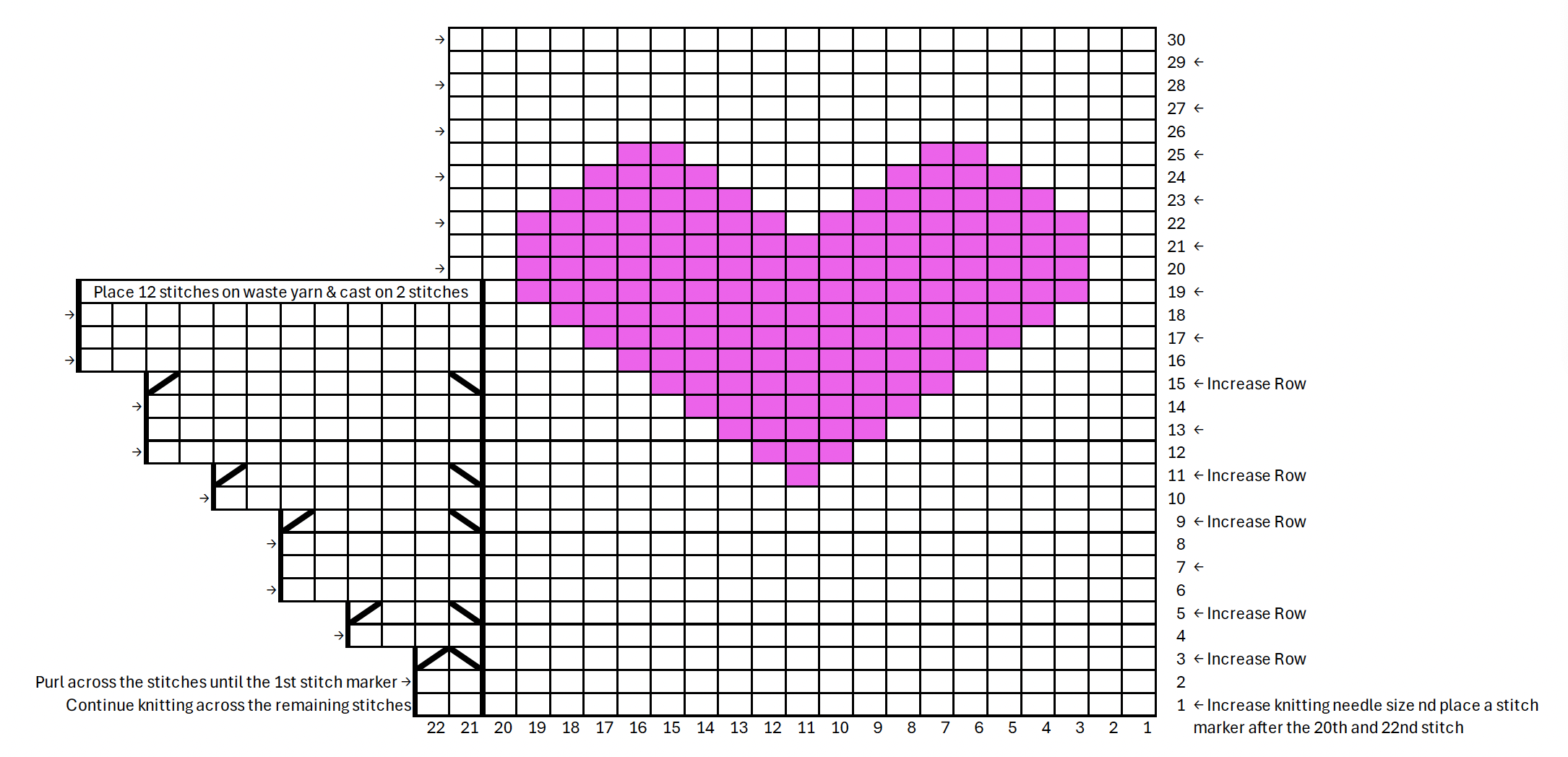 Intarsia Heart Fingerless Mittens — Knitting House Square