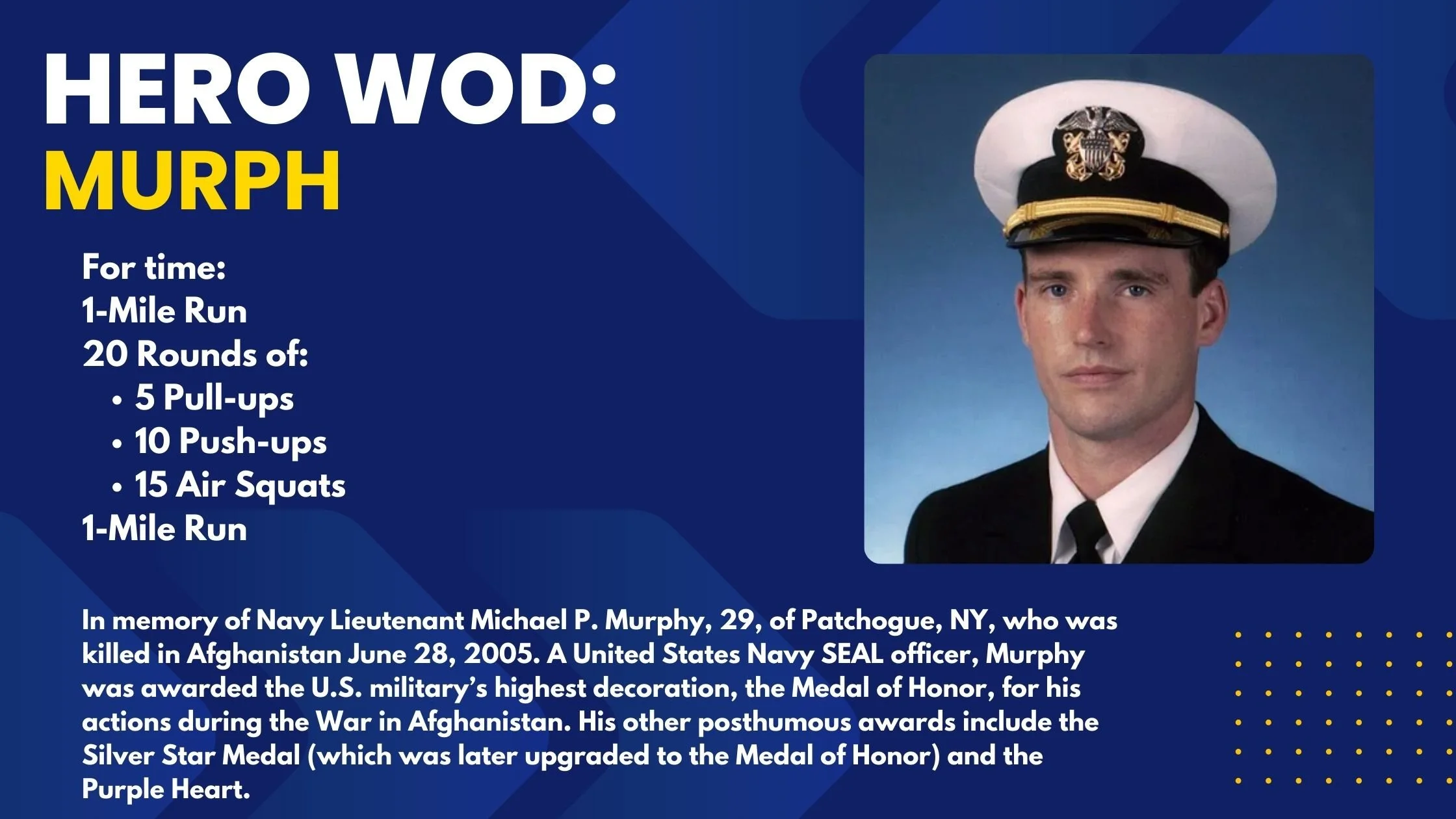 Murph Hero WOD: Honoring Navy Lieutenant Michael P. Murphy | Blue Eagle ...