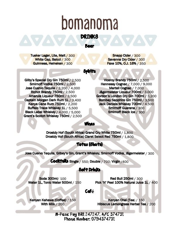 Menu — Bomanoma