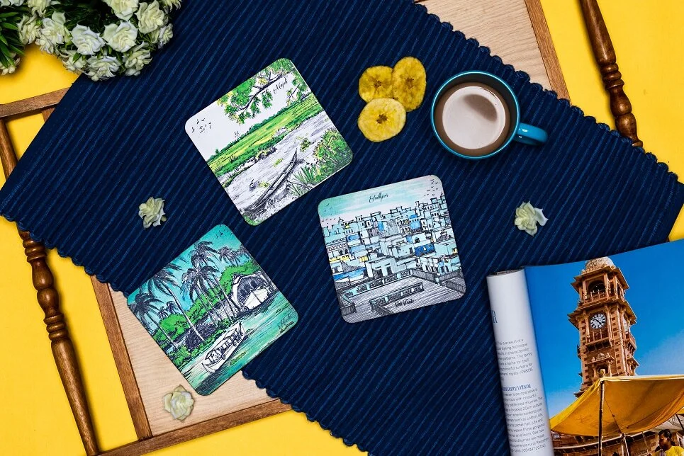 Styling Hand-illustrated Coasters for InkTrails — Shoulders of Gold