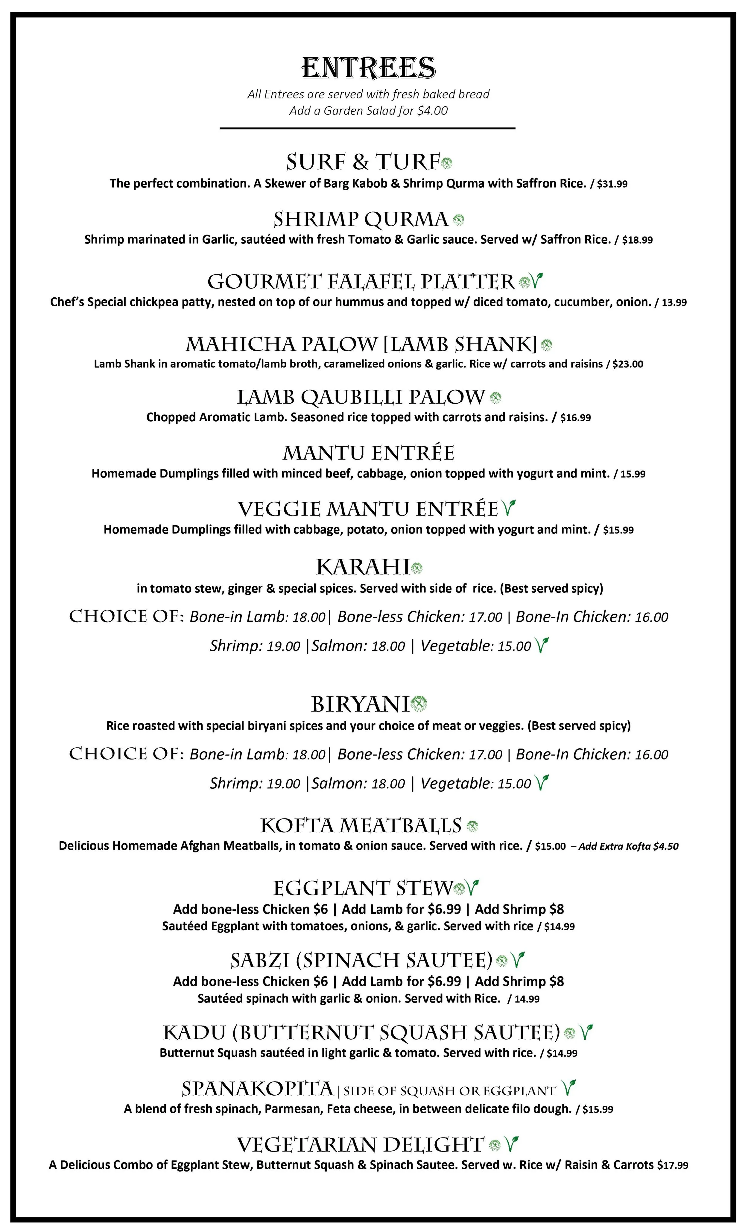Menu — MAZADAR Restaurant