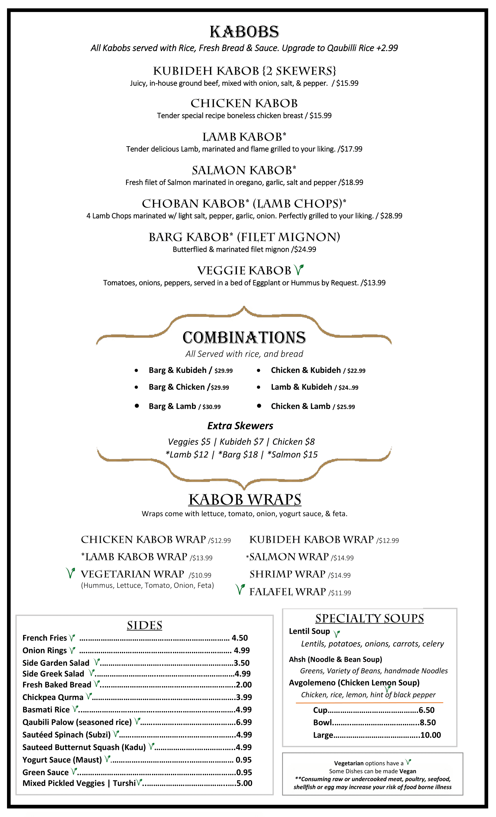 Menu — MAZADAR Restaurant