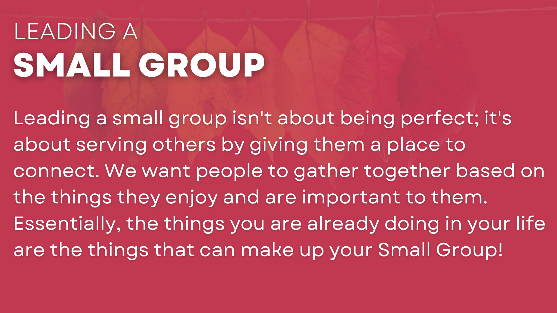 Small Groups — The Sanctuary
