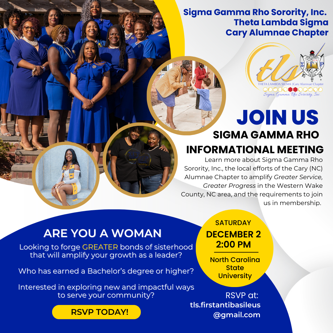 Upcoming Events — Theta Lambda Sigma Chapter of Sigma Gamma Rho ...