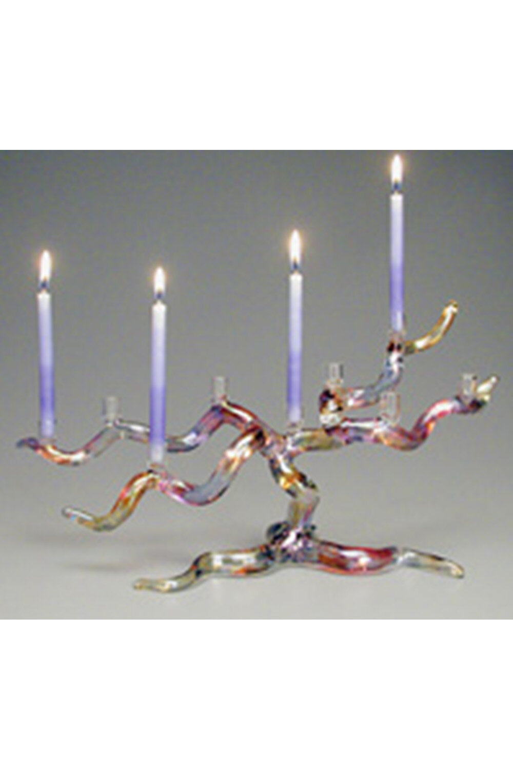 Wide Tree of Life Chanukah Menorah — Salusa Glassworks, Inc.