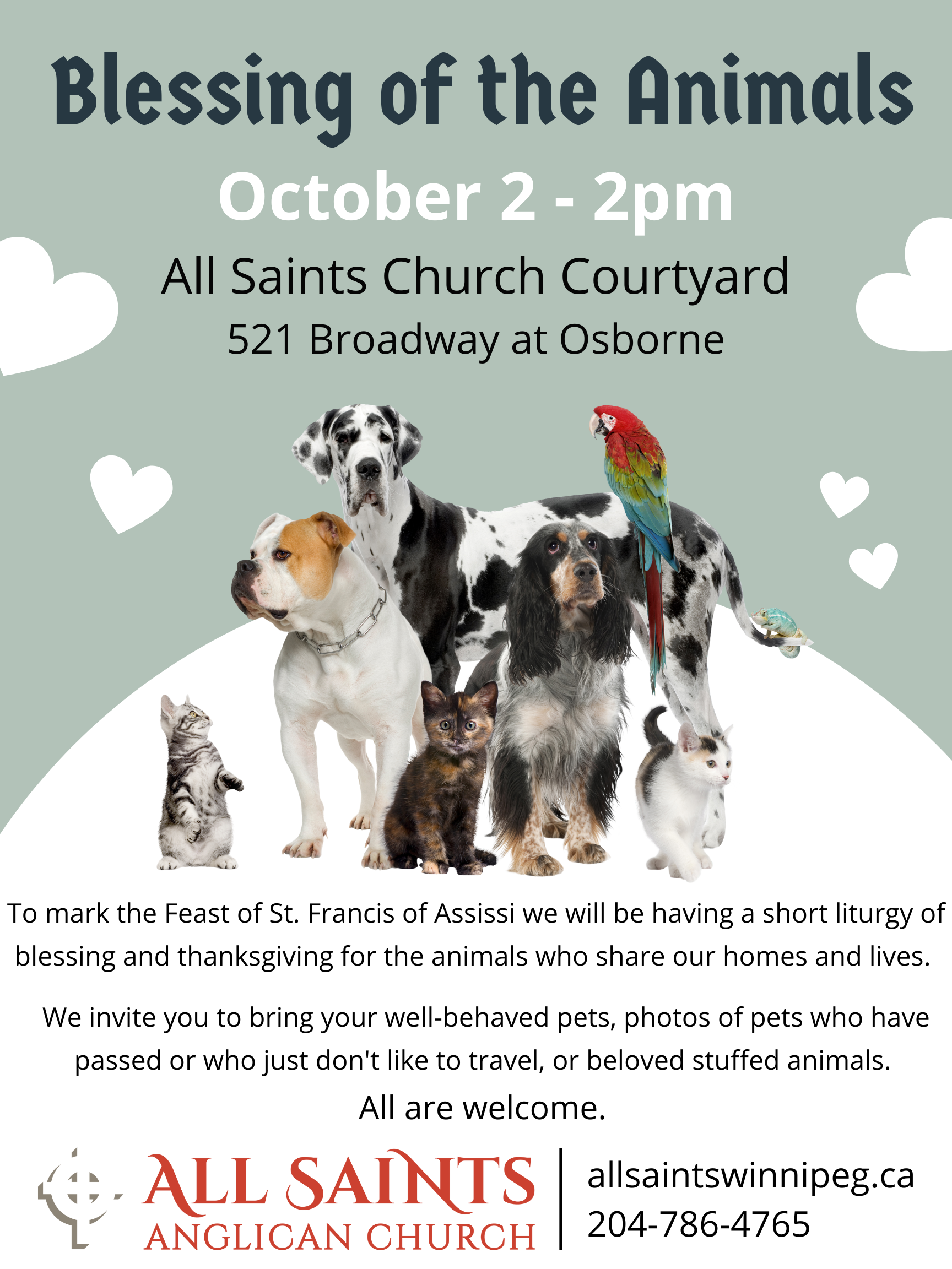 Blessing of the Animals — All Saints Anglican Church Winnipeg