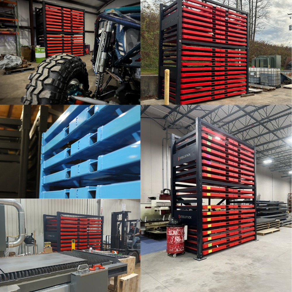 Sheet Metal Storage Racks Solve Floor Space Problems